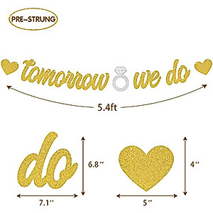 Rehearsal Dinner Decorations Tomorrow We Do Banner for Rehearsal Brunch Sign Bridal Shower Engagement Wedding Party Hanging Garland Photo Prop