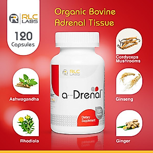 RLC, a-Drenal, Adrenal Support for Stress Relief and Energy, 120 Capsules