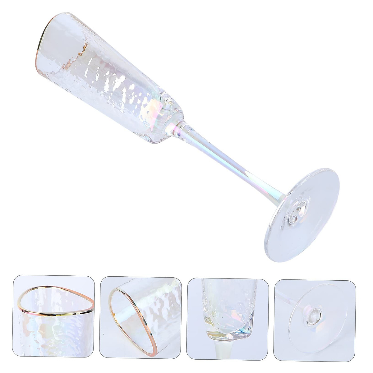 Gogogmee 1pc Glass Mojito Glasses Glass Party Wine Cups Martini Cups Dessert Glasses Goblet Toasting Glasses Vintage Glasses Crystal Glass Dinner Party European Style