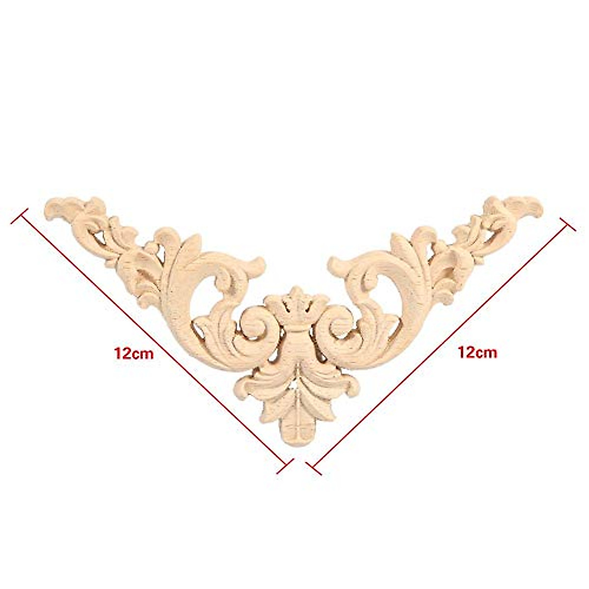 Maxmartt Rub On Decor Transfers,4PCS Wall Stickers Vintage Wood Carving Unpainted for Home Cabinet Door Decor Craft DIY Wood Color(12 x 12cm / 4.72in)