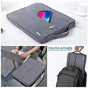 V Voova Laptop Sleeve Carrying Case 15.6 16 Inch, Slim Computer Cover Bag Compatible with MacBook Pro 15/16, Dell xps 15, 15-16 Inch HP Dell Asus Acer Laptop, Grey