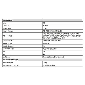 DROOS Mini Projector Mini LCD Projector 3500 Lumens 1920x1080dpi HD 1080P LED Projector Mini Home Theater Portable Projector (Colo(projectors)