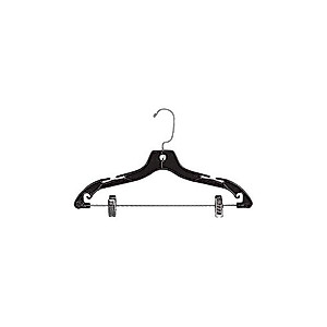 17 inch Black Plastic Suit Hangers- Case of 100