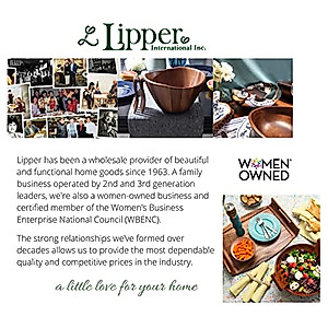 Lipper International Cherry Finished Round Rim Serving Bowls with Server Utensils, 7-Piece Set, Assorted Sizes