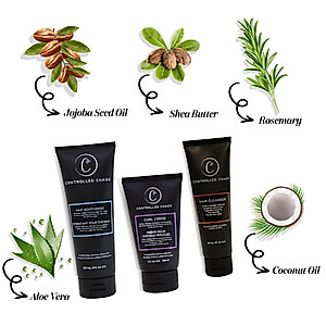 Controlled Chaos Hair Care Set for Curly Hair - 3 Pack Including Shampoo, Conditioner, Curl Defining Cream to Control Frizz & Nourish All Hair Types