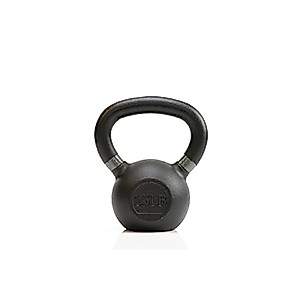 Tru Grit Fitness – Cast Iron Kettlebells – 15lb – Easy Grip Handle – Powder Coated - Home Gym or Office Strength Training Equipment