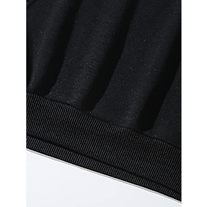 Floerns Men's Casual Drawstring Hoodie Long Sleeve Pullover Tops Sweatshirt Black L