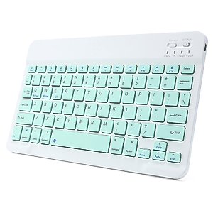 Ultra-Slim Rechargeable Bluetooth Keyboard Portable Compact Wireless Keyboard for Android Windows Samsung Galaxy Tab Tablet Smartphone Cell Phone iOS iPhone iPad, iPad Pro, iPad Air, iPad Mini (Green)