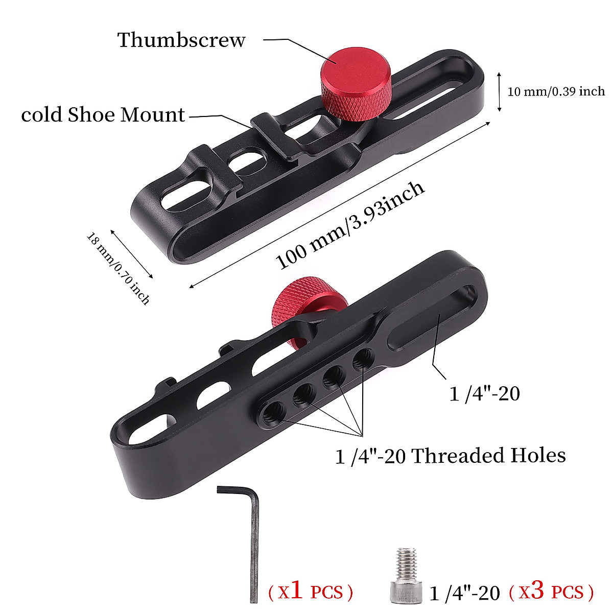 FOTGA Solid State Drive SSD Holder Bracket with 1/4"-20 Screws Lock,Cold Shoe Mount for Samsung T5 SSD BMPCC 4K 6K Pro Zcam Camera