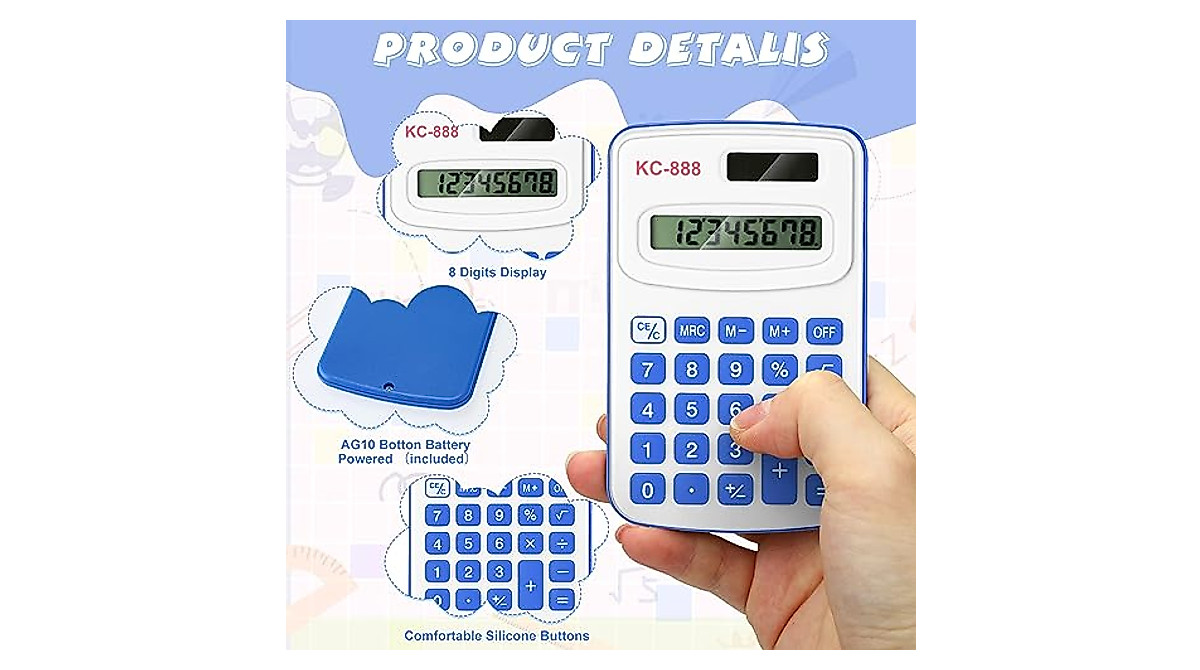 Treela 30 Pcs Mini Pocket Calculators for Students