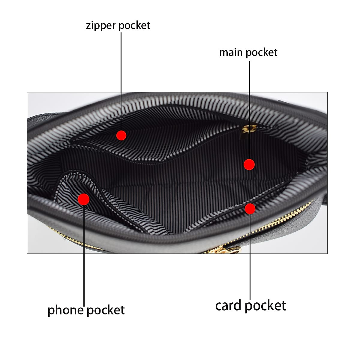 LA DEARCHUU Leather Crossbody Bag for Women Crossbody Purse, Messenger Crossbody with Buckle, Crossbody Handbag Shoulder Bags, Black