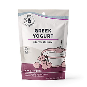 Cultures for Health Greek Yogurt Starter Culture | 2 Packets Dehydrated Heirloom Style DIY Probiotic Yogurt | Delicious for Smoothies, Granola and Berries, Tzatziki, Soup, & Other Healthy Snacks