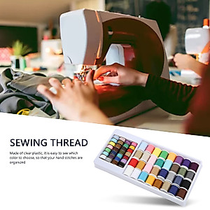 Sewing Thread Set 60 Shaft Multicolor - Practical Polyester Thread for Sewing Machine, Includes Reusable Bobbin, Needle Threaders, Embroidery Needles - Sewing Machine Accessories