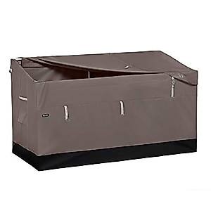 Classic Accessories Ravenna Water-Resistant 162 Gallon Deck Box, Patio Furniture Covers,Dark Taupe