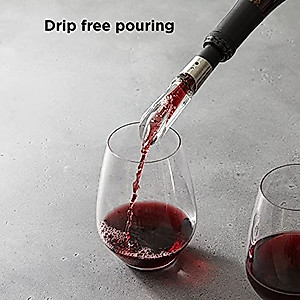 Rabbit Wine Aerator and Pourer, 1.1 x 1.1 x 5.2 inches, Clear/Stainless Steel