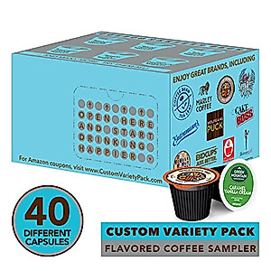Custom Variety Pack Flavored Coffee for Keurig K-Cup Brewers, 40 Count