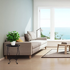 TLBTEK Planter Stand,Metal Round Potted Plant Stands Indoor Outdoor ,Modern Flower Pot Stand Holder Rack Planter Display for Home,Kitchen,Patio,Garden, Corner, Balcony and Bedroom (Style 4)