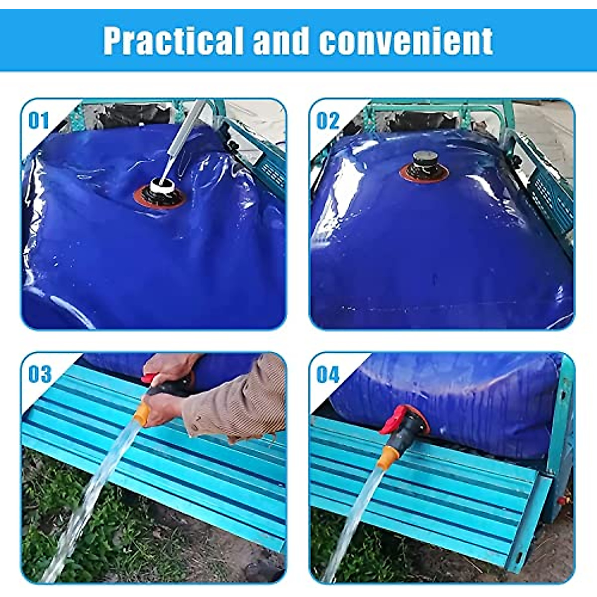 WANLIAN Water Storage Bladder,Large Capacity Water Storage Container,Bag Portable Water Reservoir,Portable Emergency Water Storage Tank,to Fight Firesand Agricultural Material Transport(142gal)