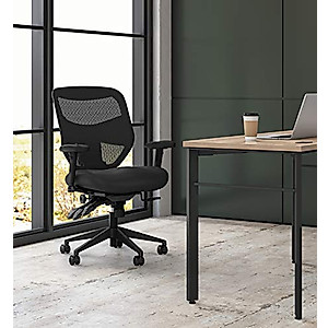 HON Prominent Mesh High-Back Task Chair, with Seat Glide and Height-and Width-Adjustable Arms, Asynchronous Control, Black