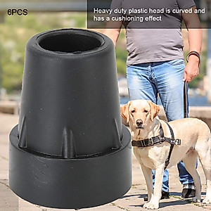 Replacement Cane Tips, 6pcs 19mm Hole Diameter Hiking Cane Crutch Feet Tips Heavy Duty Non Slip Plastic Tips Trekking Pole Tips Replacement Pole Tip Protectors Fits Most Standard Hiking Poles