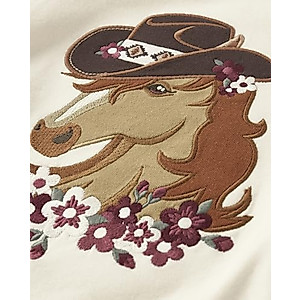 Gymboree,and Toddler Embroided Graphic Long Sleeve T-Shirts,Flower Horse,6