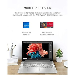 HP 15 Laptop, AMD Ryzen 3 3250U Processor, 8 GB RAM, 256 GB SSD Storage, 15.6-inch HD Micro-Edge Display, Win 10 Home, Long-Lasting Battery, HP Fast Charge, 720p Webcam (15-ef1021nr, 2020) (Renewed)