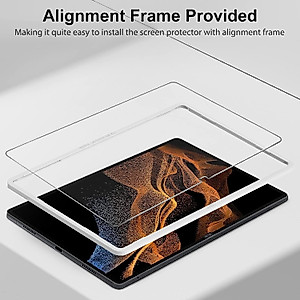 SPARIN [2 Pack Tempered Glass Screen Protector for Samsung Galaxy Tab S9 Ultra/S8 Ultra 14.6 Inch 2023/2022 with Alignment Tool, 9 Hardness HD Anti-Scratch/Case Friendly