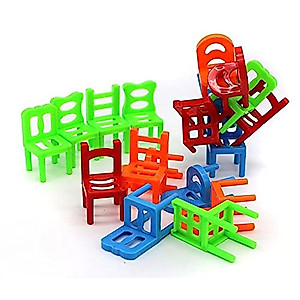 Jenilily Stacking Chairs Game Family Board Balancing Toys Games for Kids (18 Chairs Toys Set)