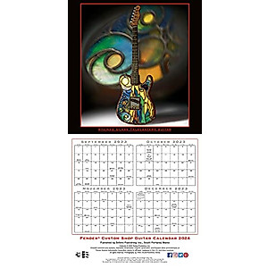 Fender Custom Shop Guitar 2024 Wall Calendar, 12" x 12"