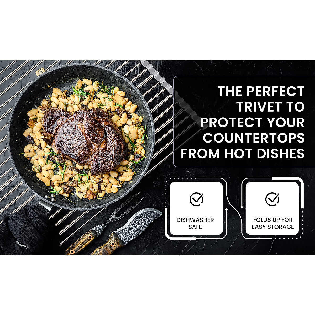 Breathe Essential | 17.5" x 13.8" Roll Up Dish Drying Rack - Over The Sink Caddy for Kitchen Counter, Folding Dish Mat, Foldable Stainless Steel Trivet Accessories