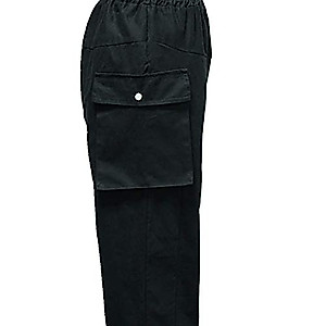 guyueqiqin Women's Cargo Pants, Casual Outdoor Solid Color Elastic High Waisted Baggy Jogger Workout Pants with Pockets(M,Black)