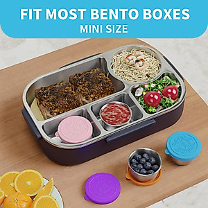 6 PCS 1.6 oz Salad Dressing Container To Go, 304 Stainless Steel Small Condiment Containers with Lids, Leak Proof, Mini Dipping Sauce Cup Set for Lunch Box (Mix Color)