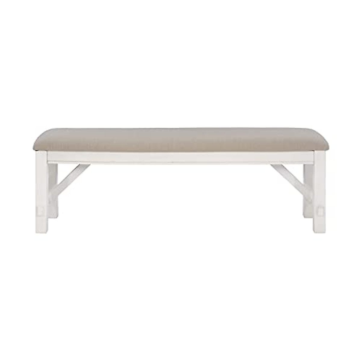 Powell Company Powell Turino Distressed White Dining Bench