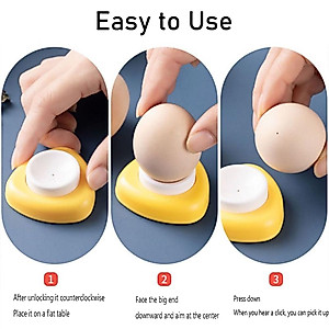 3 PCS Egg Punch, 2025 New Magnet Egg Piercer for Raw Eggs, Egg Poker for Hard Boiled Eggs, Easy Eggshell Peeler Remover Tool Egg Hole Puncher Pricker with Safety Lock Kitchen Gadgets (White*3)
