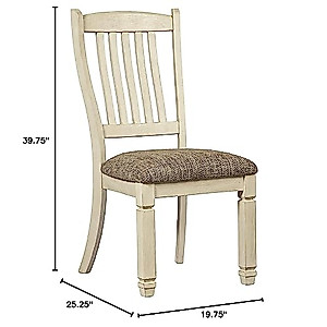 Signature Design by Ashley Bolanburg Upholstered Dining Room Chair, 2 Count, Antique White