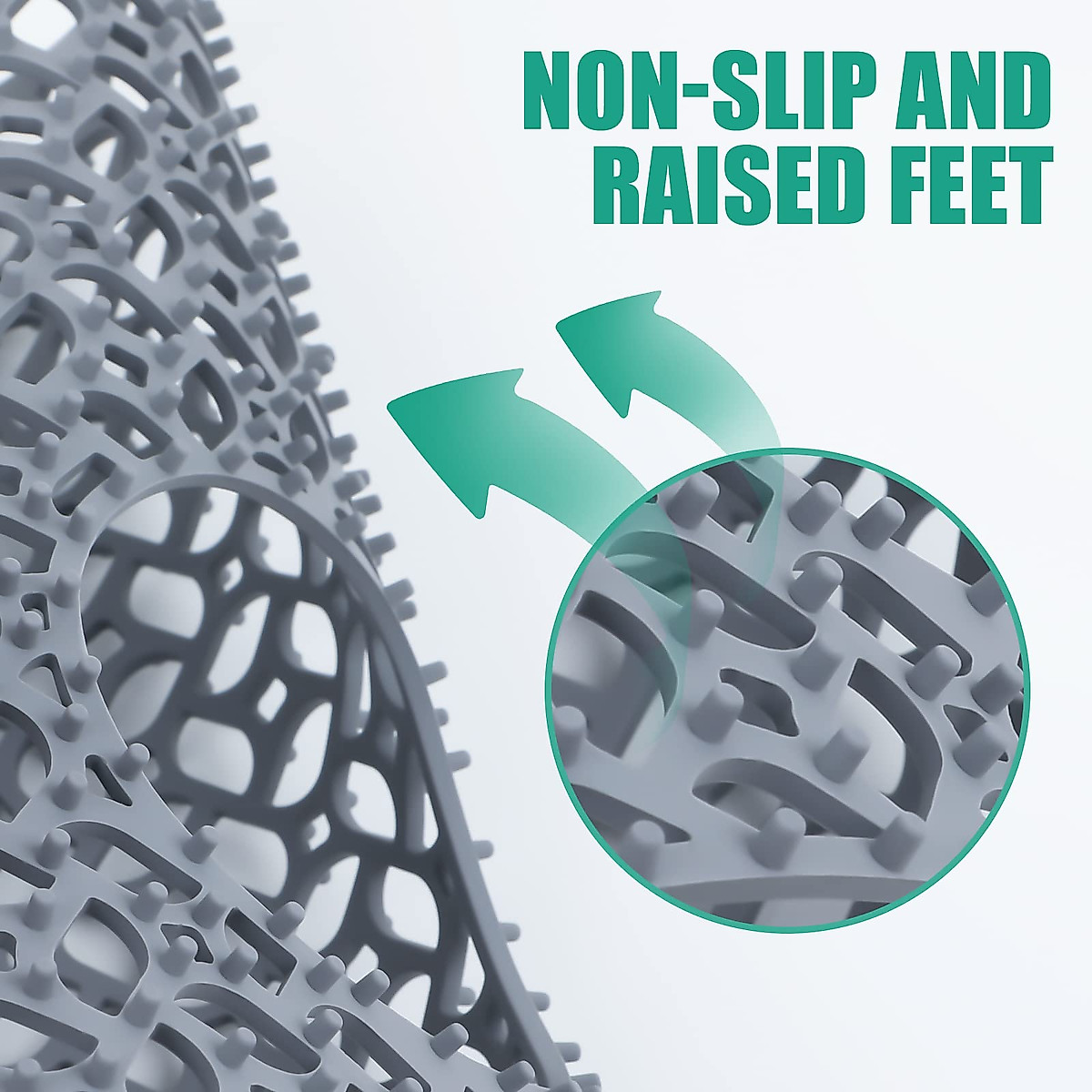 JUSTOGO Silicone Sink Mat 28.2''x 14.2'', Grey Sink Protectors for Kitchen Sink Grid Accessory, 1 PCS Non-slip Sink Mats for Bottom of Kitchen Farmhouse Stainless Steel Porcelain Sink Right & Left