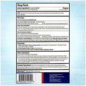 Uristat Ultra UTI Pain Relief Tablets, Fast Urinary Tract Infection Relief of Urinary Pain, Burning, Urgency, Maximum Strength, Cranberry Flavored Coating, 30 Tablets