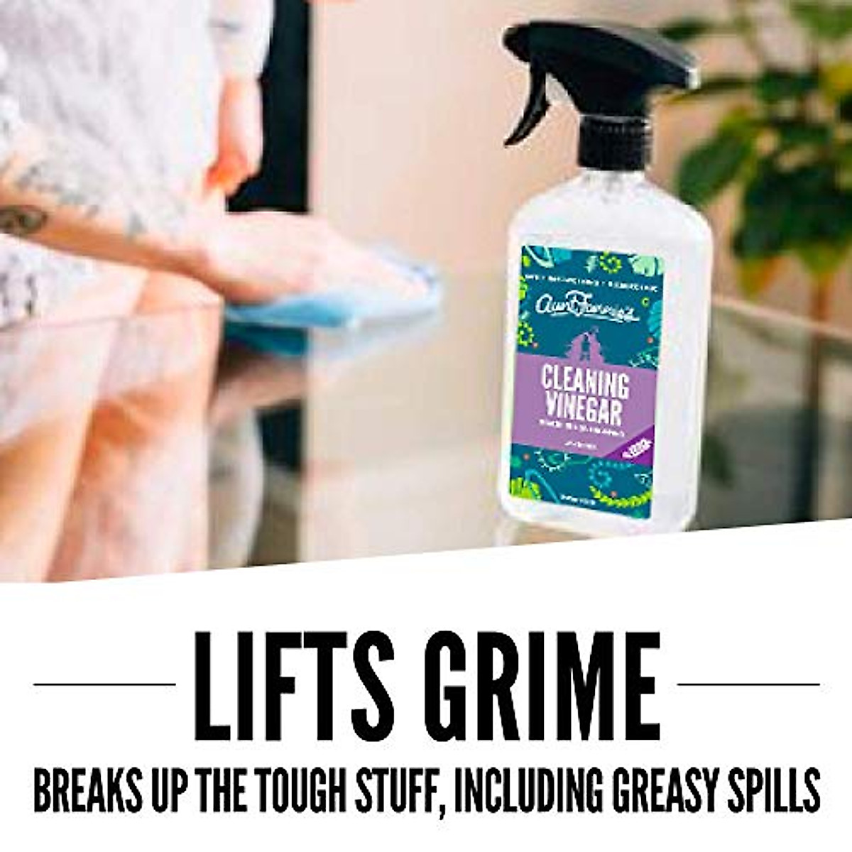 Aunt Fannie's All Purpose Cleaning Vinegar, Multisurface Spray Cleaner, 16.9 Ounces, Lavender Scent (Pack of 1)