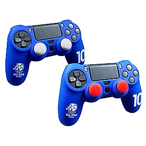Subsonic Playstation 4 Customization Kit/Silicone Controller Cover PS4/PS4 Slim/PS4 Pro with Grips for Joysticks/Soccer Edition 2018 Blue France and Japan
