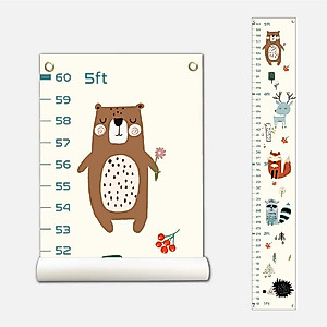 Kids Canvas Growth Chart, Height Chart, Growth Chart Banner, Animal Growth Chart