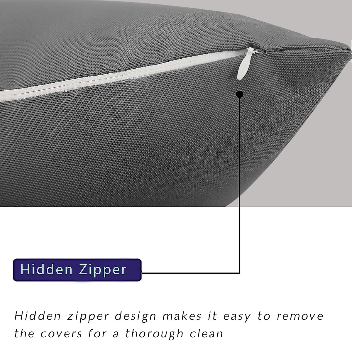 idee-home Outdoor Pillows for Patio Furniture, Outdoor Pillows Set of 2 with Inserts Included, Waterproof Outdoor Throw Pillow with Inners 18x18 inch Outside, Outdoor Decorative Pillow Cases