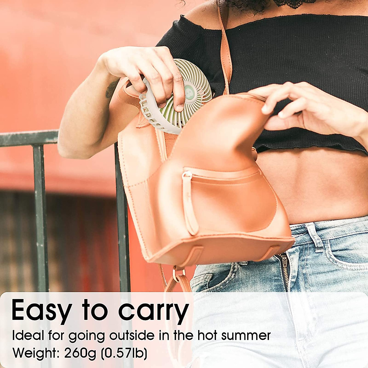 Mini Handheld Stroller Fan, Personal Portable Fan Baby Car Seat Clip-On Fan with DIY Flexible Tripod, USB Rechargeable Fan Adjustable 3 Speeds for Bedroom, Outdoor, Camping, Bike, BBQ