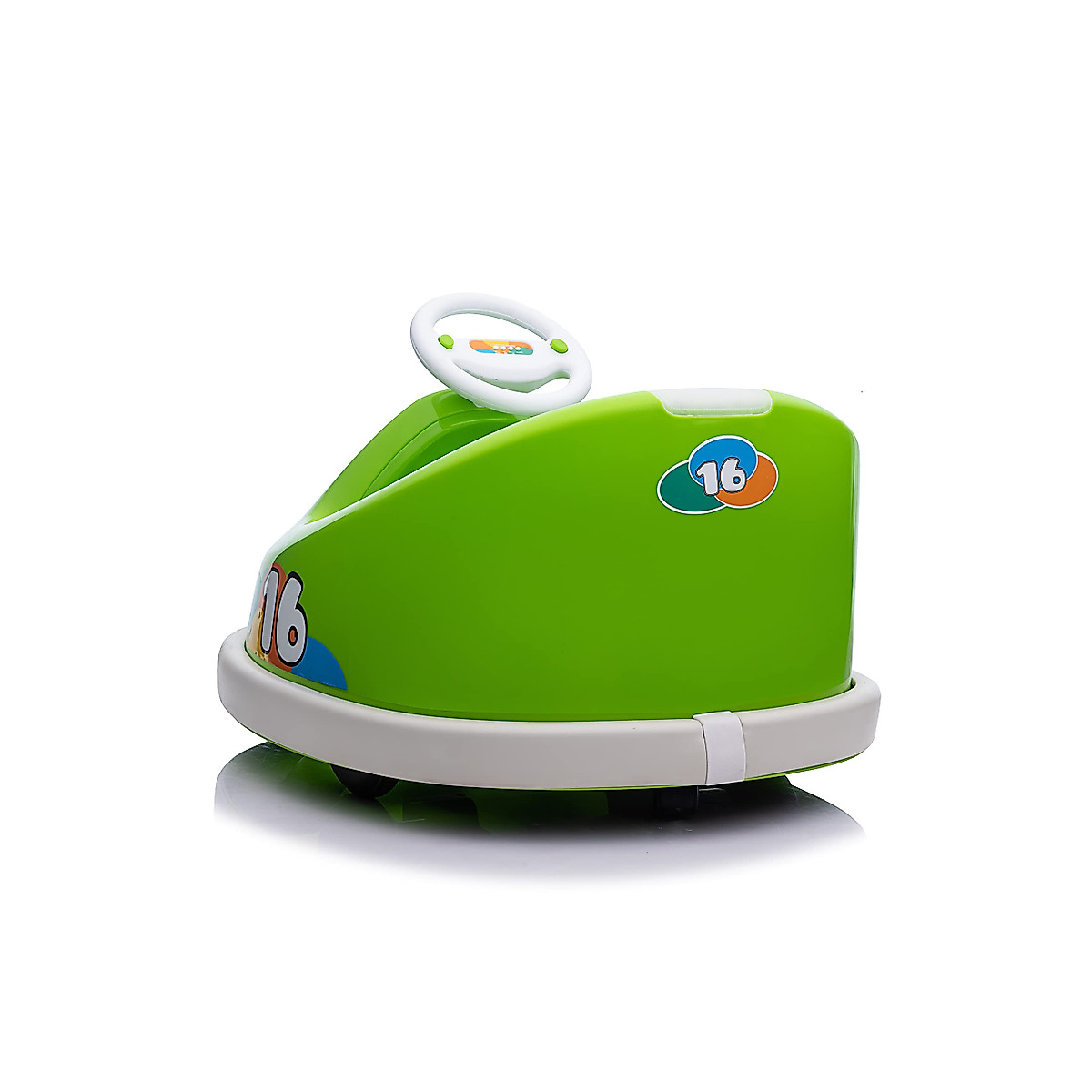 Best Ride On Cars 6 Volt Bumperz Kids Electric Battery Powered Ride On Bumper Car Vehicle with Power Indicator, Anti Collision Bar, and Music, Green