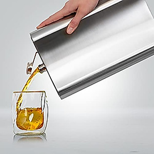 Maxam Jumbo Stainless Steel Flask, Dishwasher Safe Extra Large Drinking Flask, Polished Silver, 64 Ounce Capacity