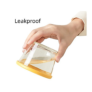 yaocoral 4 Pack 9 OZ Small Round Glass Containers with Lids,Clear Food Jars Airtight Glass Food Container for Food Portion,Overnight Oats,Pickles,Dipping Sauce,Snack,Yogurt,Meal Prep Containers