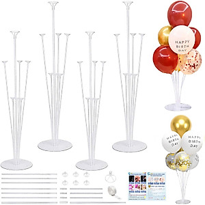 4 Pack Balloon Stand Kit, Fenxyo Balloon Sticks Holder with Base for Table Graduation Birthday Wedding Anniversary Baby Shower Gender Reveal Party Decorations
