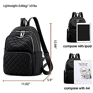 DreamerX Backpack Purse for Women Nylon Anti-theft Backpack Handbags and Shoulder Bag Waterproof Lightweight Daypack for Ladies/Girls/Women/Business/Travel/College