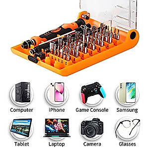 Precision Screwdriver Set, SHOWPIN 46 in 1 Laptop Screwdriver Kit with T5 T6 T8 T10 Torx Bit Set, Electronics Tool Kit Compatible for Game Console, iPhone, Cell Phone, PC, and Computer Repair