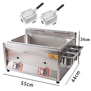 Gas fryer commercial fryer gas liquefied gas fryer professional catering equipment fryer fried dough stick machine French fries fried chicken pot is suitable for commercial, hotel, etc. B