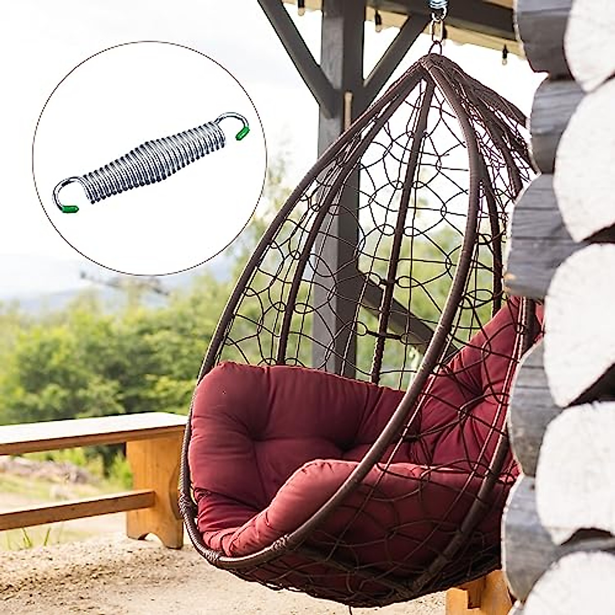 uxcell 2Pcs Porch Swing Springs, 1300 Lbs Capacity Galvanized Iron Swing Hangers for Ceiling Mount Swing Hammock Hanging Chair Sandbags, Silver